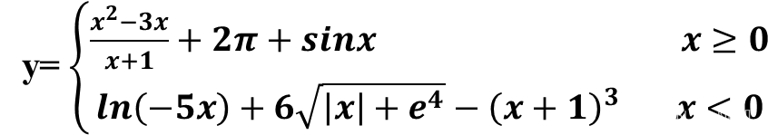 【python编程】编写程序,输入x,根据如下公式计算分段函数y的值。请分别利用单分支语句、双分支语句以及三元运算表达式方法实现。编写程序输入 X根据如下公式计算分段函数 Y 的值。请