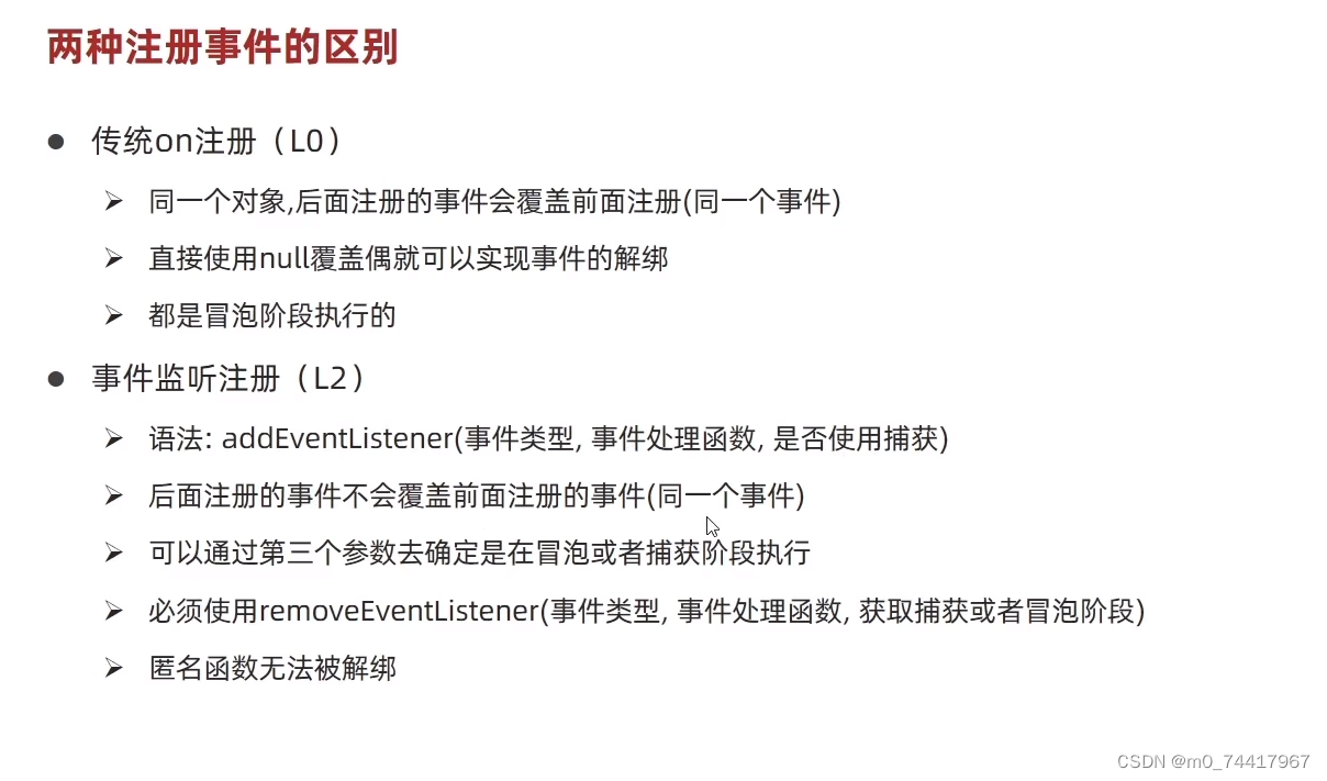 Js Dom事件 两种绑定事件的方式区别以及解绑方法js 取消绑定事件 Csdn博客
