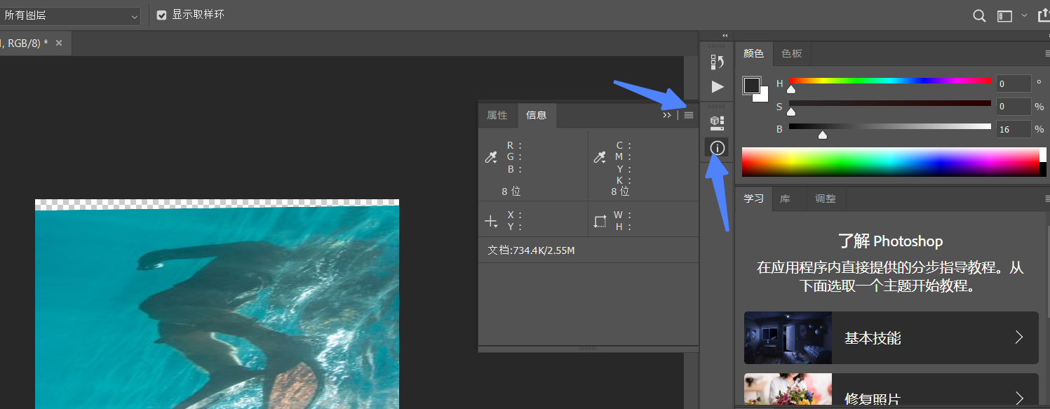 photoshop PS 查看像素坐标、像素颜色、像素HSB颜色_ps显示像素坐标-CSDN博客