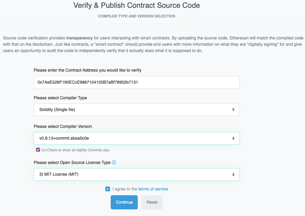 Etherscan上验证发布合约（verify And Publish）完整详细步骤verify And Publish Contract 