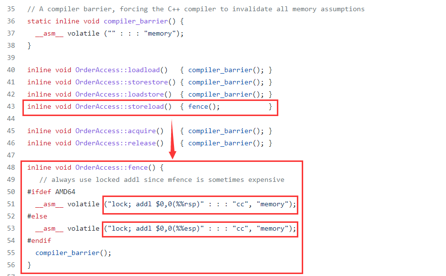 hotspot x86平台的内存屏障的实现_orderaccess::storeload();-CSDN博客