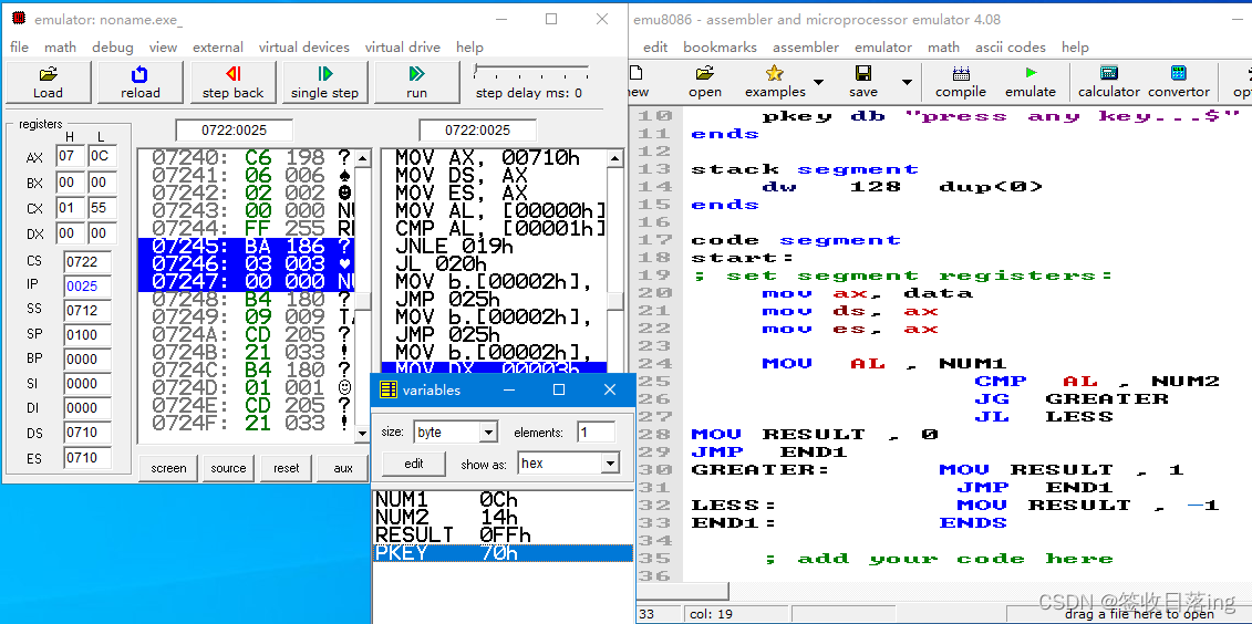 实验二-（Ⅳ） 8086指令系统-控制转移指令_签收日落ing的博客-CSDN博客