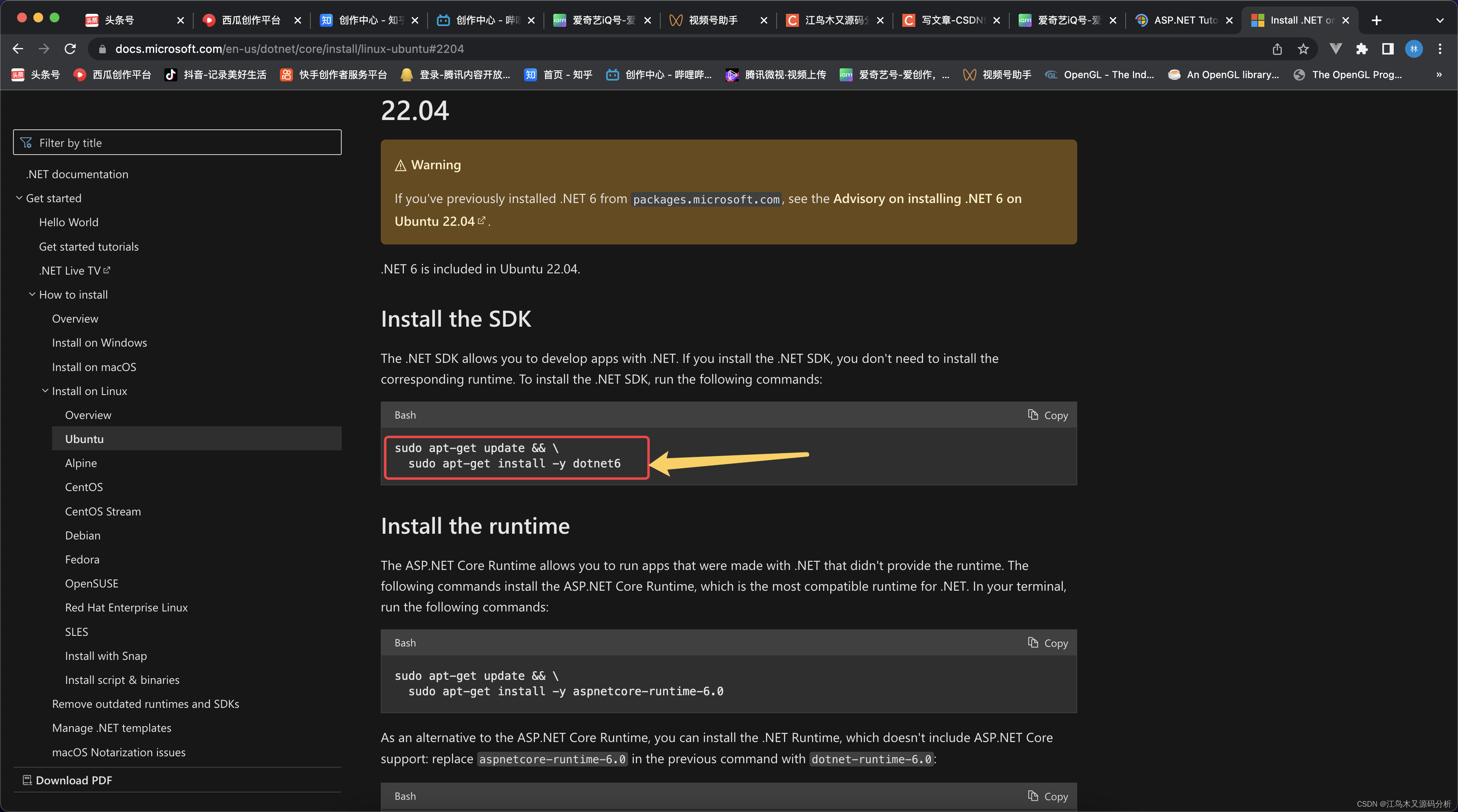 dotnet6跨平台环境搭建及运行web工程_sudo apt-get install -y dotnet-CSDN博客