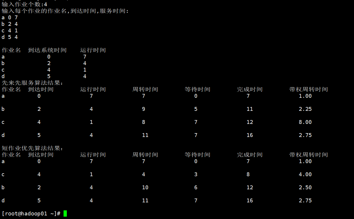 fcfs(先来先服务),sjf(短作业优先)Linux下实现算法-CSDN博客