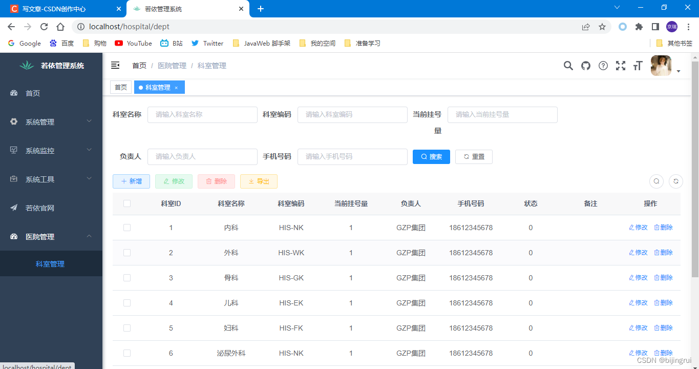 【若依vue前后端分离版框架 初探】尚医疗项目10尚医疗开源 Csdn博客