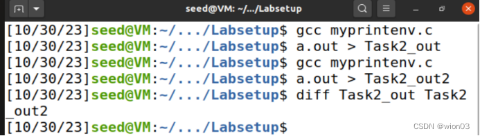网络攻防技术——环境变量与set-uid实验_task 1: manipulating environment variables-CSDN博客