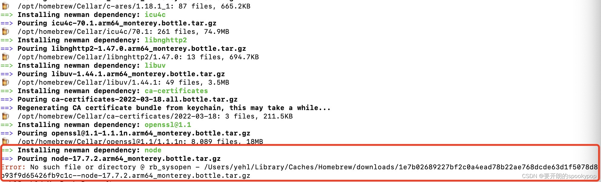 Mac安装newman失败解决:error No Such File Or Directory Rb Sysopen Mac端
