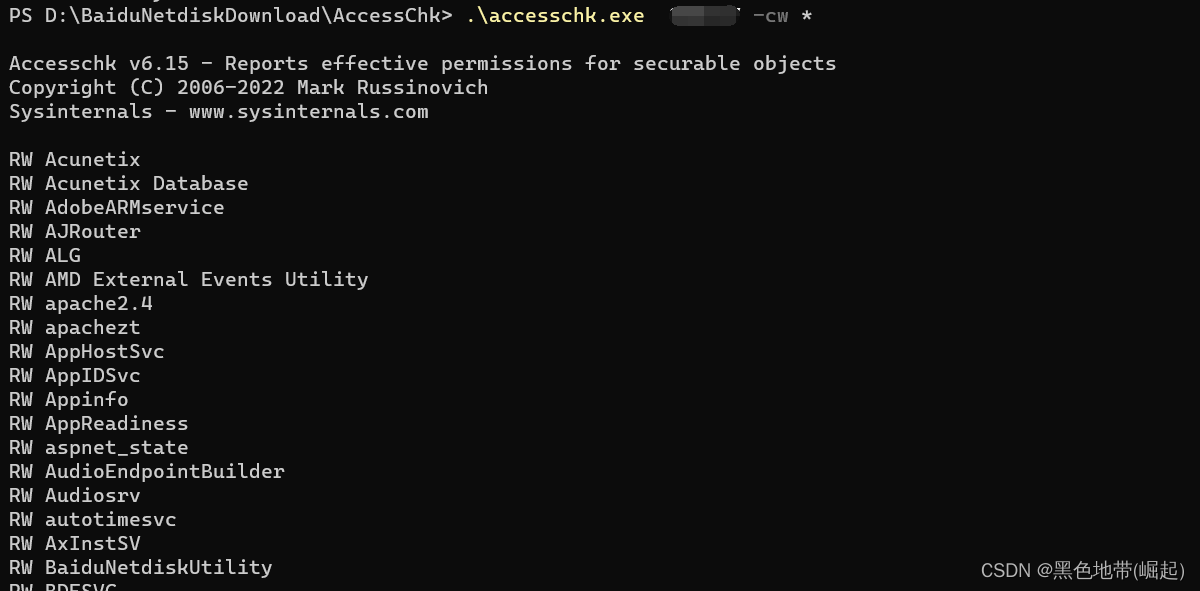 【windows系统配置检查工具】微软AccessChk系统资源检查：下载地址、命令、使用示例_accesschk.exe-CSDN博客