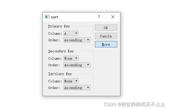 Qt Dialog 界面设计之 Sort(扩展对话框)_qt界面排序-CSDN博客