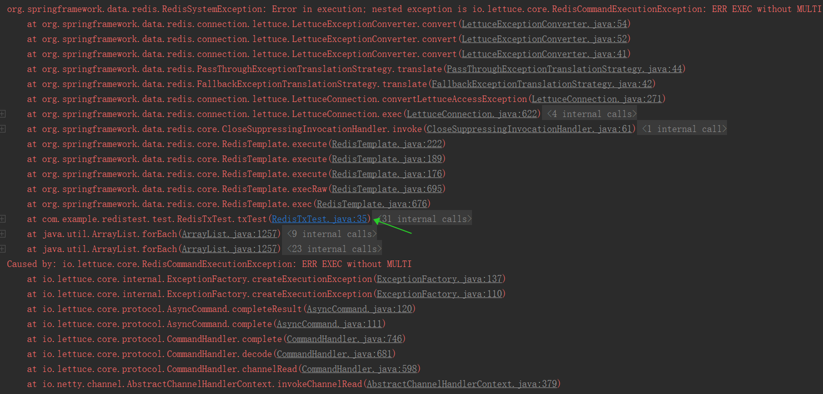 SpringBoot项目中使用Redis事务出现ERR EXEC without MULTI的分析与总结-CSDN博客