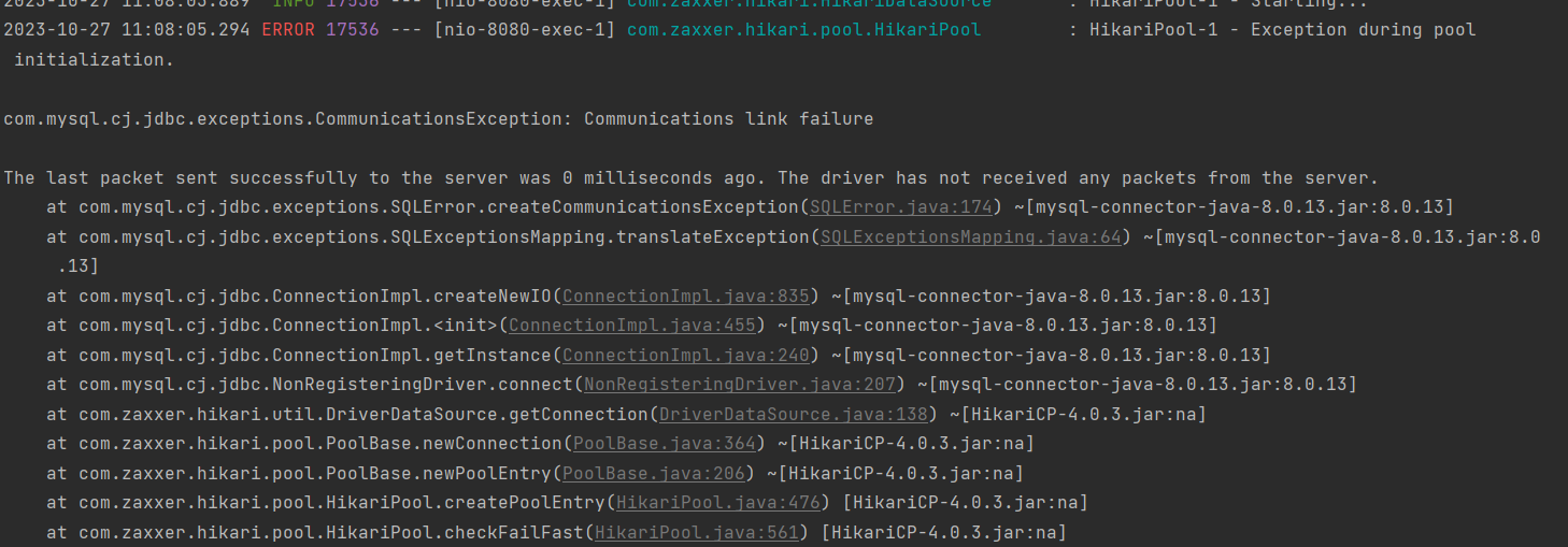 解决:com Mysql Cj Jdbc Exceptionsmunicationsexception Communications