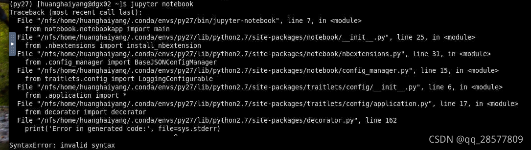Python27安装jupyter报错printerror In Generated Code Filesysstderr Csdn博客