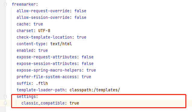 springboot整合freemarker FTL stack trace (“~“ means nesting-related): - Failed at: #_ftl stack ...