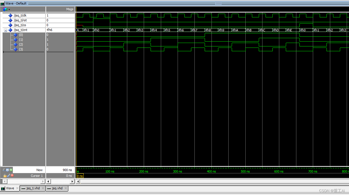 Modelsim完成4位二进制异步复位计数器_modelsim中四位二进制显示-CSDN博客