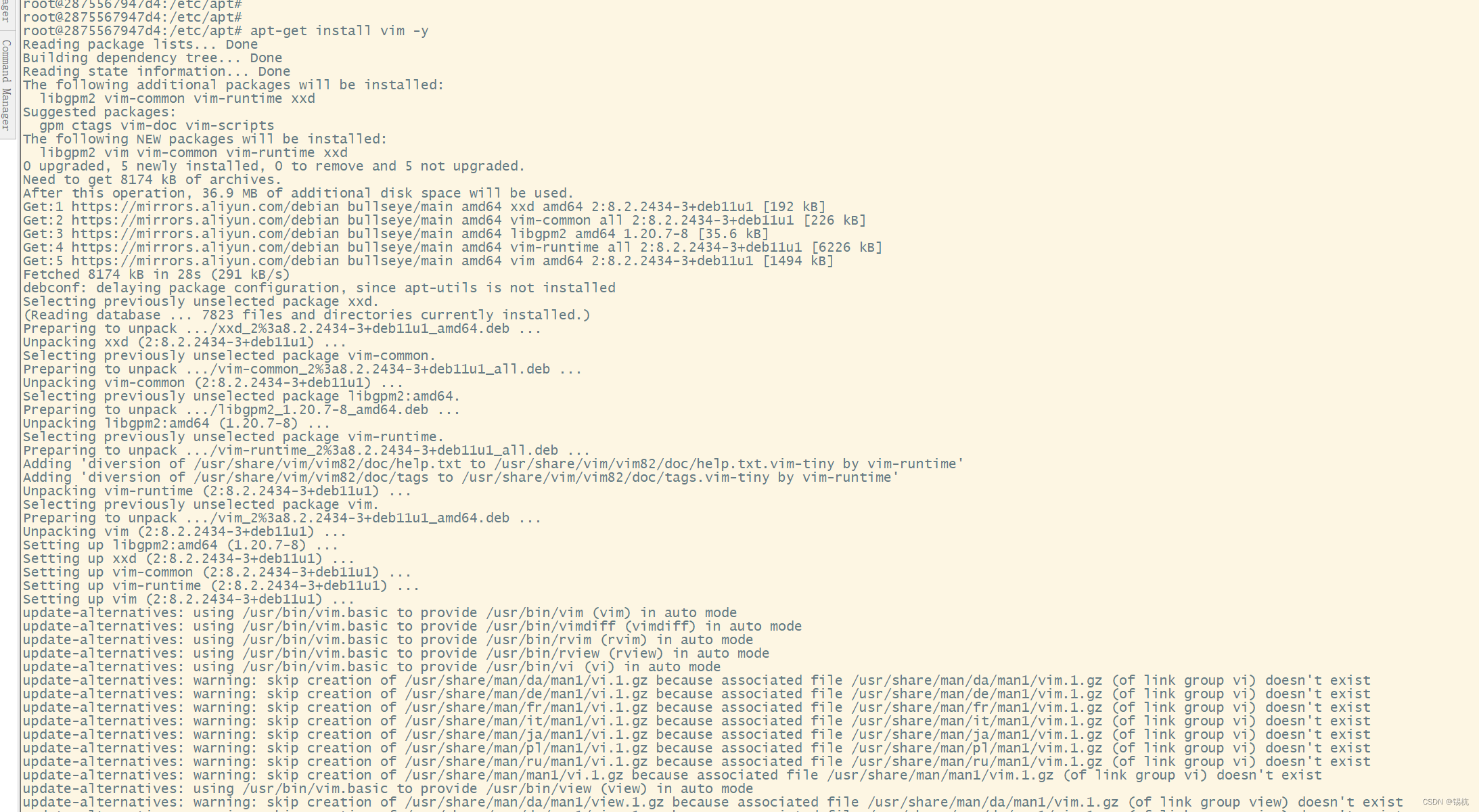 Docker 容器添加基础命令 Vim Net Tool 等 怎么给容器添加命令 Csdn博客