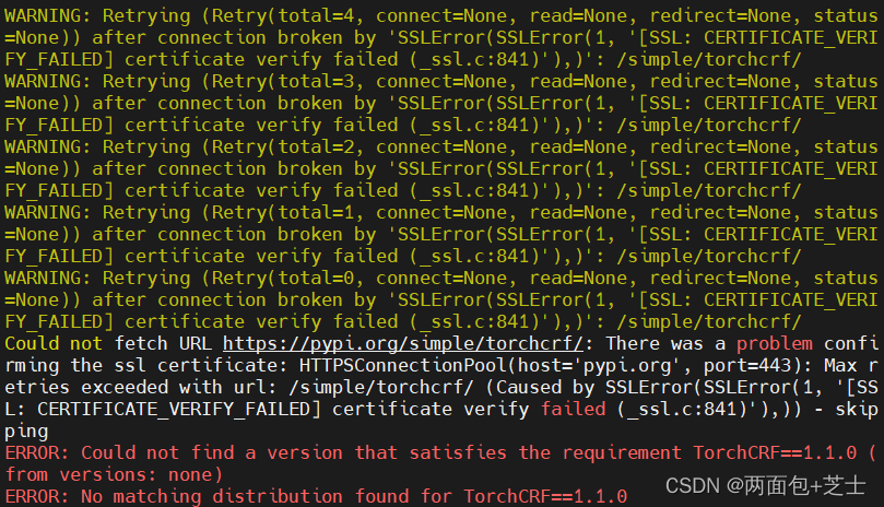 pip install -r requirements.txt 超时 以及WARNING: Retrying (Retry(total=X ... 解决方案-CSDN博客