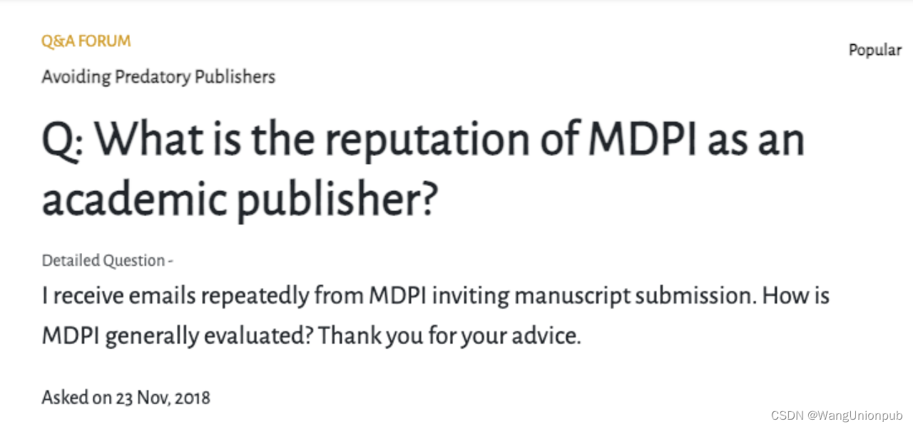 【MDPI】全球最大 OA 出版商旗下所有期刊被拉入黑名单，包括 98 本 SCI 期刊_mdpi旗下的sci期刊名单-CSDN博客