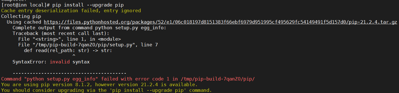 解决Centos7下pip更新失败问题_center7 pip更新失败-CSDN博客