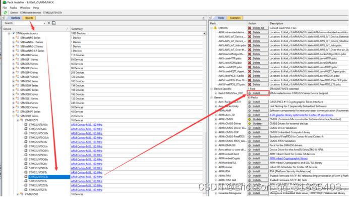 STM32。因为没有安装对应软件包，keil提示“Error:Device not found”怎么办。-CSDN博客