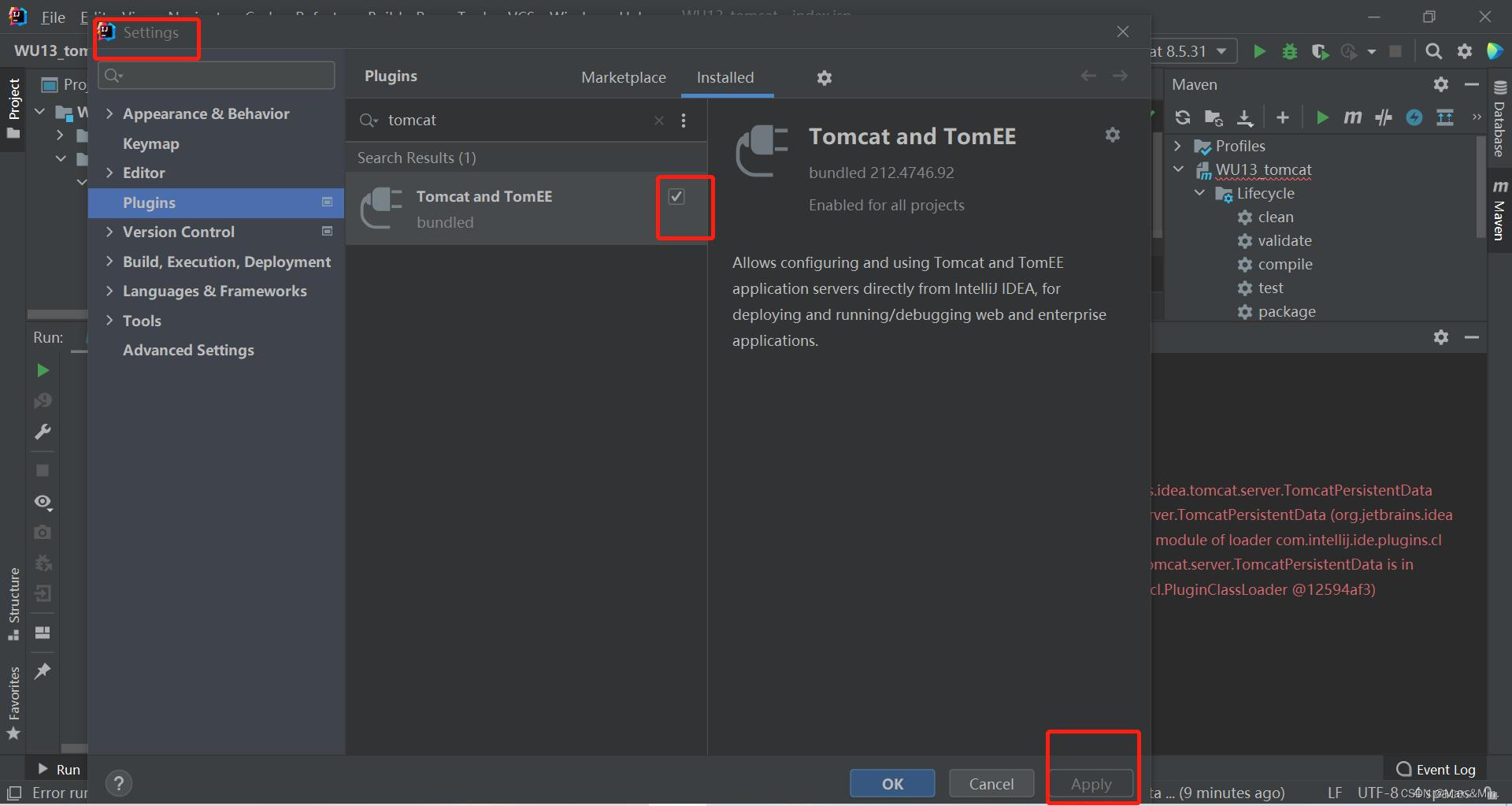 昨天晚上运行idea的maven项目，tomcat还可以运行，今天早上就不行了，显示disconnected from server，我按照 ...
