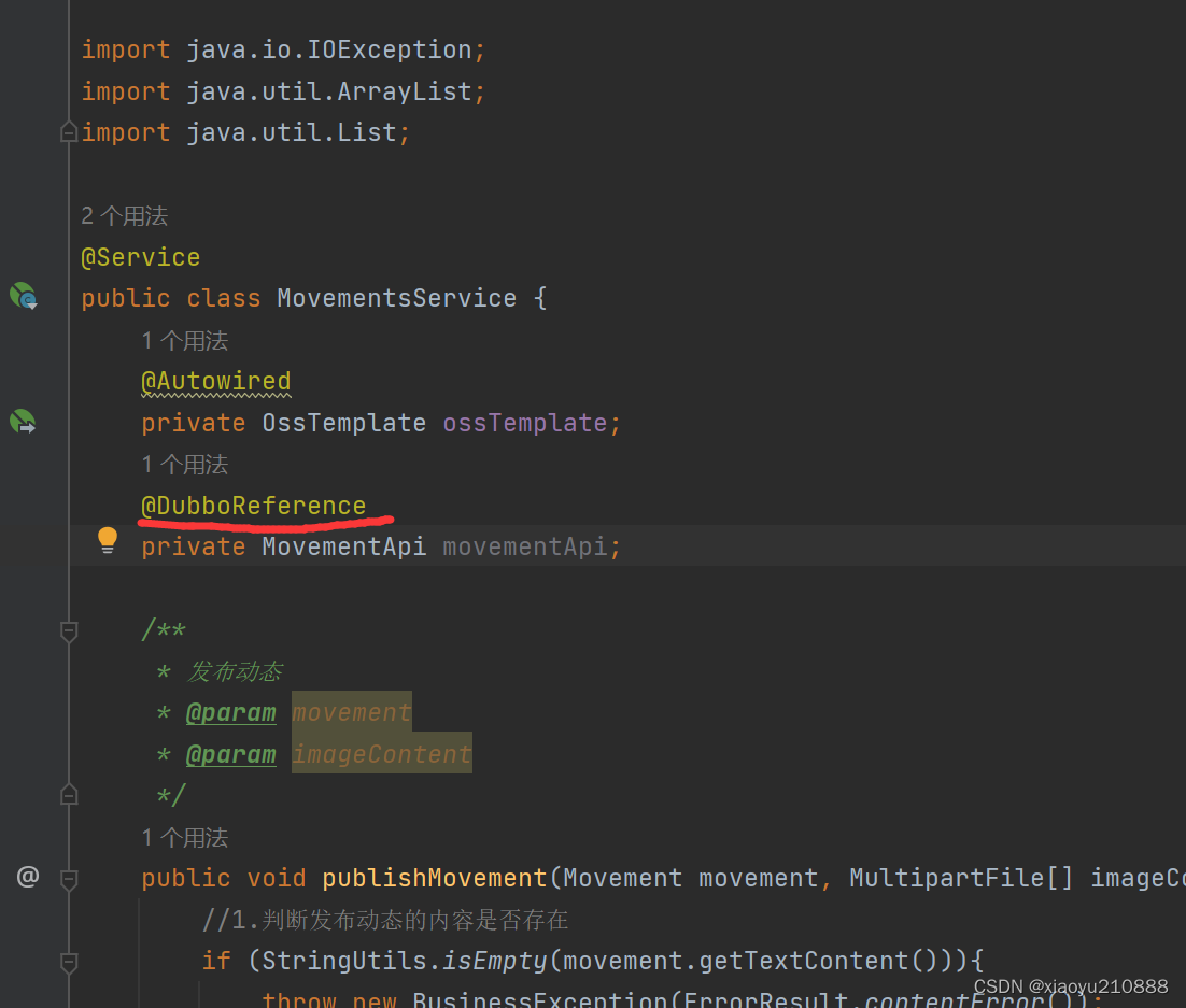 Failed to load ApplicationContext，No qualifying bean of type ‘com.tanhua.dubbo.api.MovementApi ...