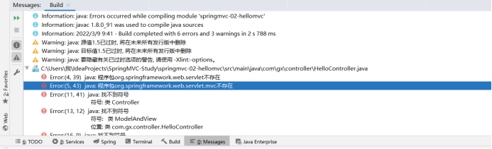 org.springframework.web.servlet不存在，org.springframework.web.servlet.mvc不存在_java: 程序包org ...