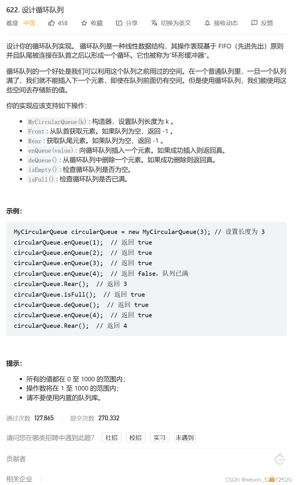 Leetcode17设计循环队列 Csdn博客