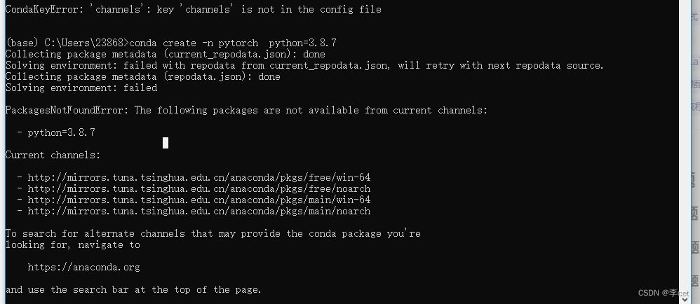 解Collecting package metadata (current_repodata.json): done Solving environment: failed with ...