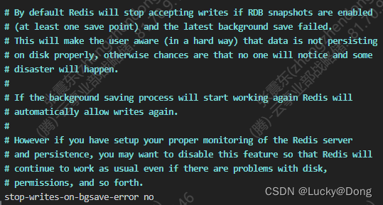 【Redis】报错：Redis is configured to save RDB snapshots, but it is currently not able to persist on ...