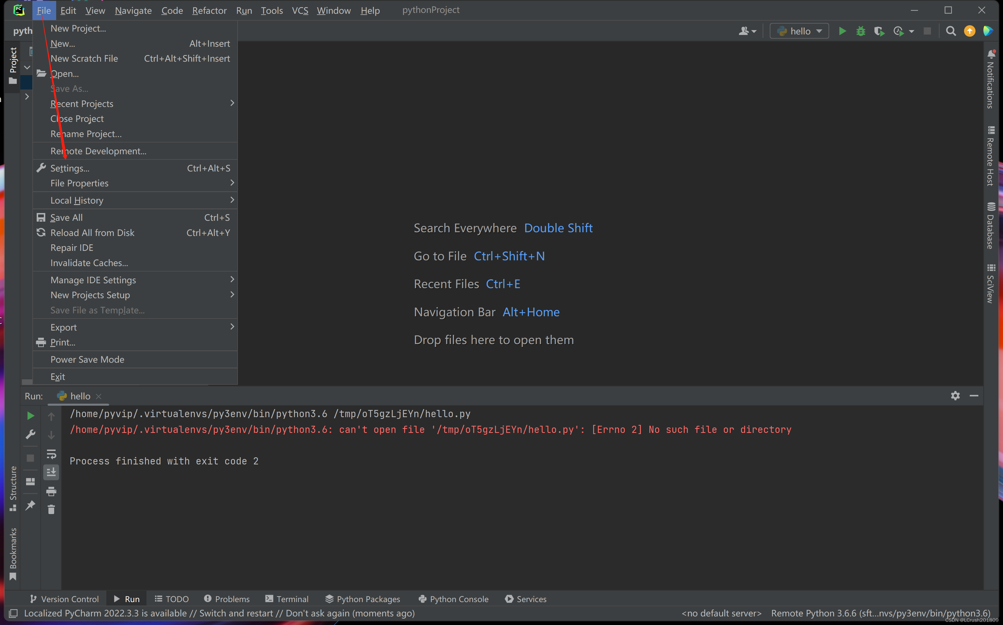 PyCharm2022.3版本连接虚拟机Python环境_pycharm连接虚拟机-CSDN博客