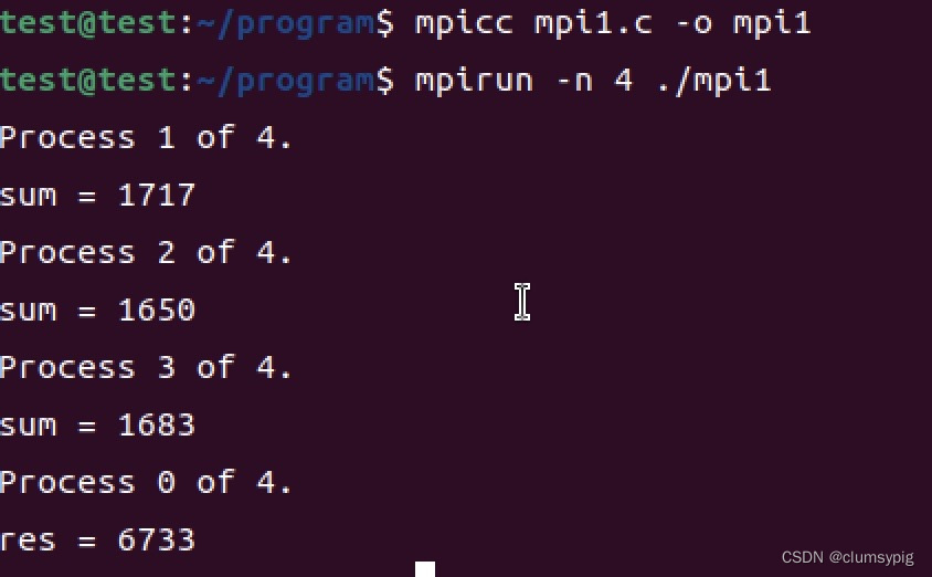 mpi并行求1-100的和_mpi求和_clumsypig的博客-CSDN博客