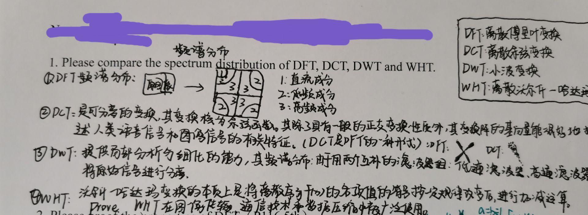 【DIP/数字图像处理】第二次习题（DCT、DFT、DWT、DHT频谱分布；证明DFT平移性质；ILF与BLF的区别）_please ...