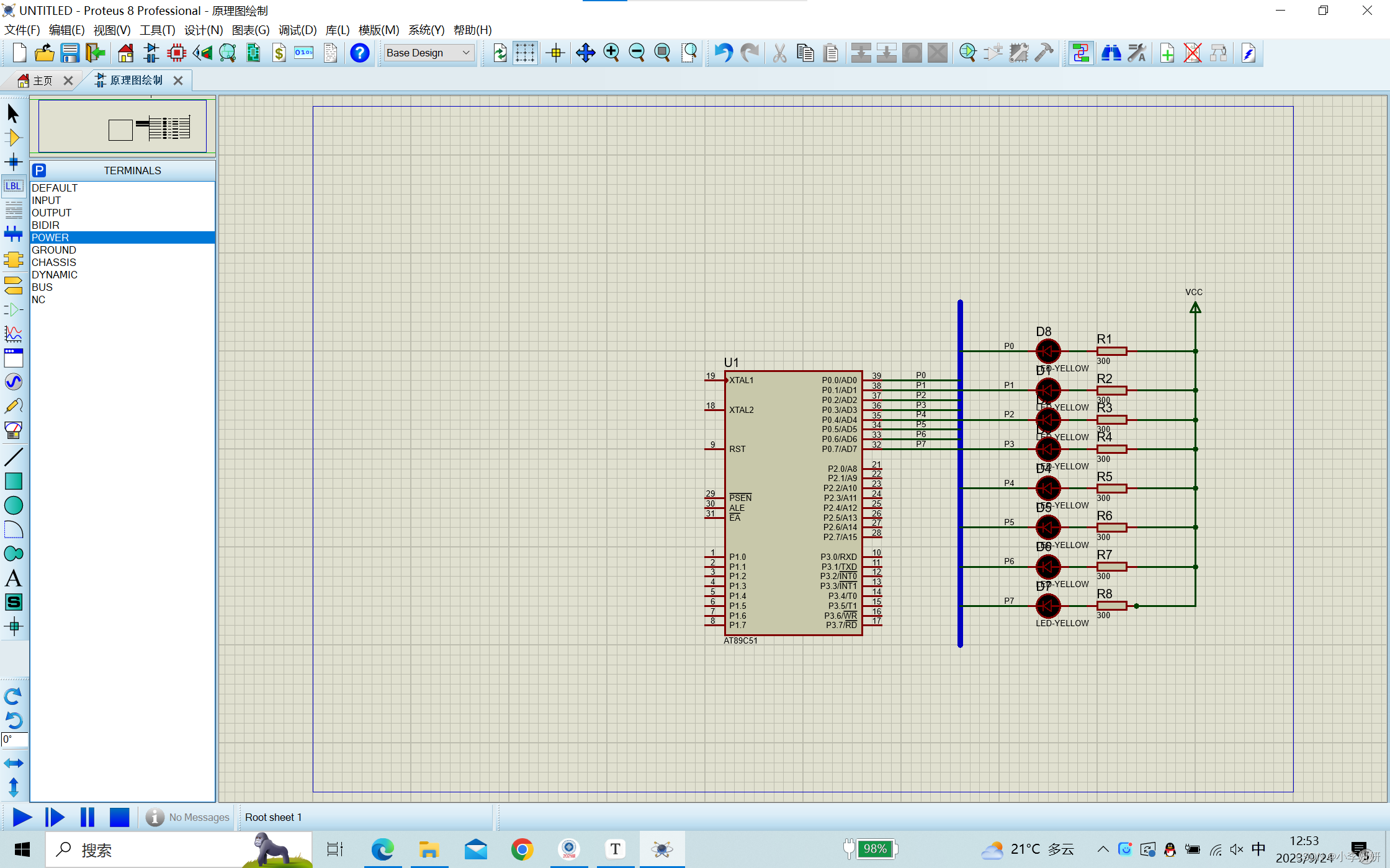 C51程序设计与仿真LED流水灯_c51 程序-CSDN博客