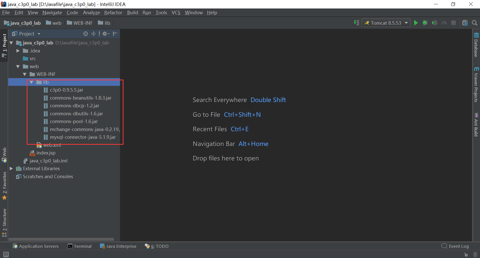 eclipse和idea的DBCP的使用和使用C3P0数据源查询数据_eclipse配置com.mchange.v2.c3p0和tomcat数据源-CSDN博客