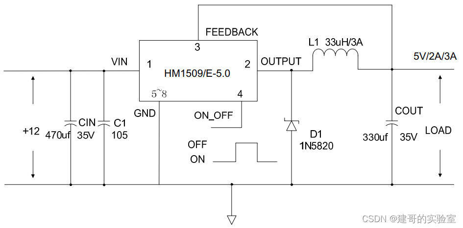 一款DCDC稳压开关电源转换器HM1509