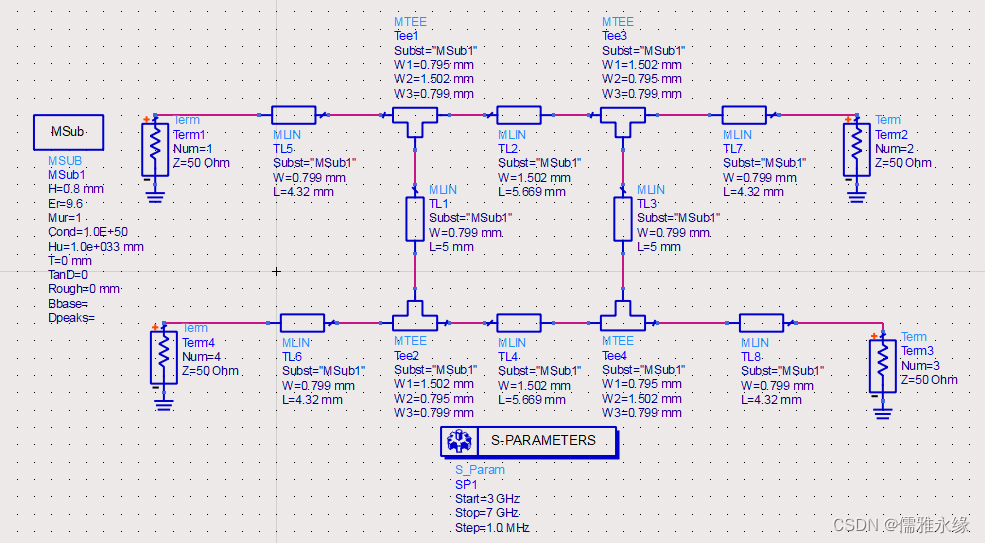 ADS设计仿真3dB微带双分支定向耦合器学习笔记_ads分支线定向耦合器-CSDN博客