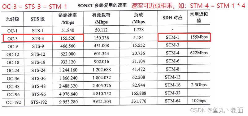 数据通信基础 - 光纤多路复用标准（SONET、SDH）_多路复用速率-CSDN博客