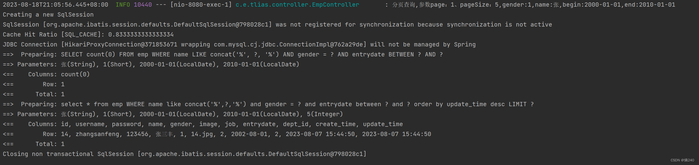 Springboot案例 员工管理 分页条件查询springboot案例 员工管理 分页查询 Csdn博客 0116