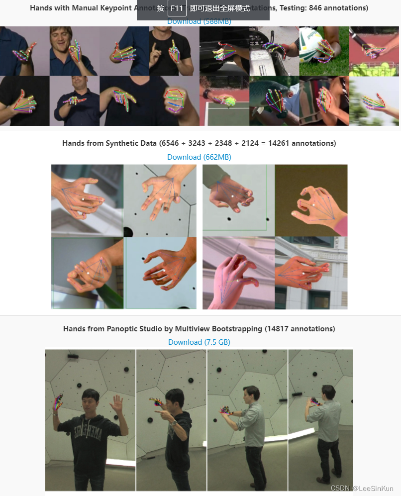 手部姿态估计常用公开数据集：_onehand10k dataset-CSDN博客