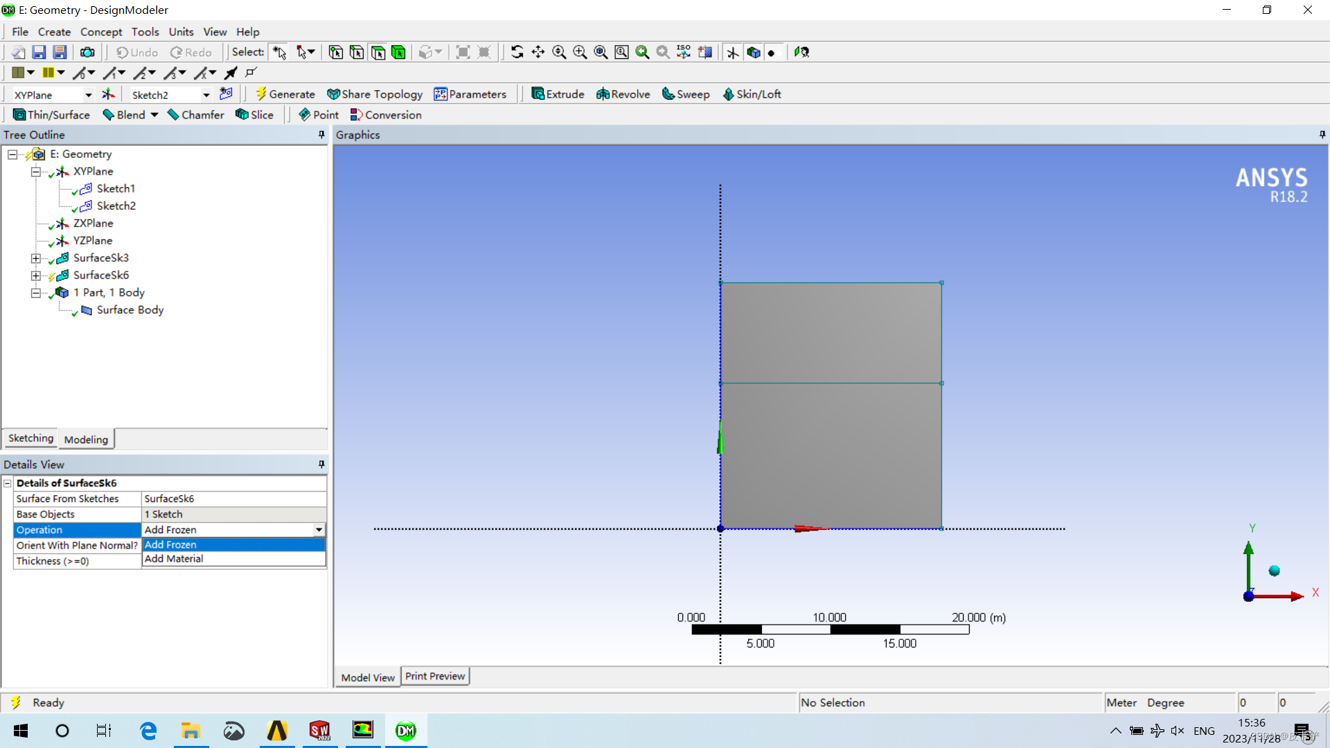 DesignModeler用草图生成平面时两个草图生成的面相接合并问题_designmodeler合并两个面-CSDN博客