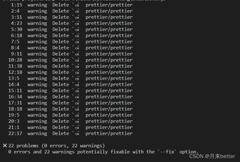 Vue——warning Delete `␍` prettier/prettier_vue delete-CSDN博客