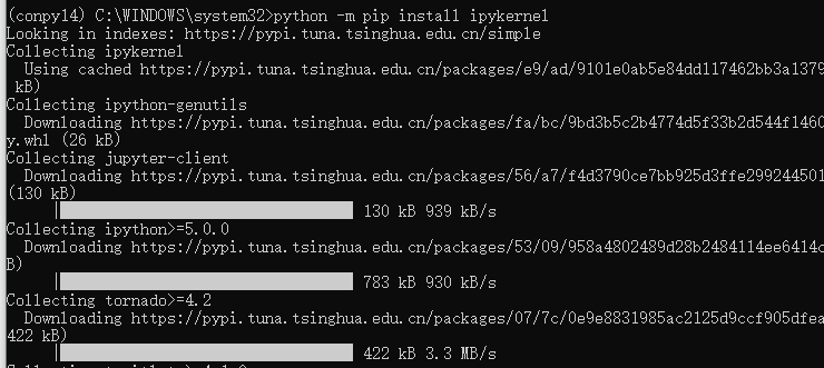 jupyternotebook无法链接某内核/升级ipykenel 报错/无法建立到笔记本服务器的连接。 我们会继续尝试重连。请检查网络连接 ...
