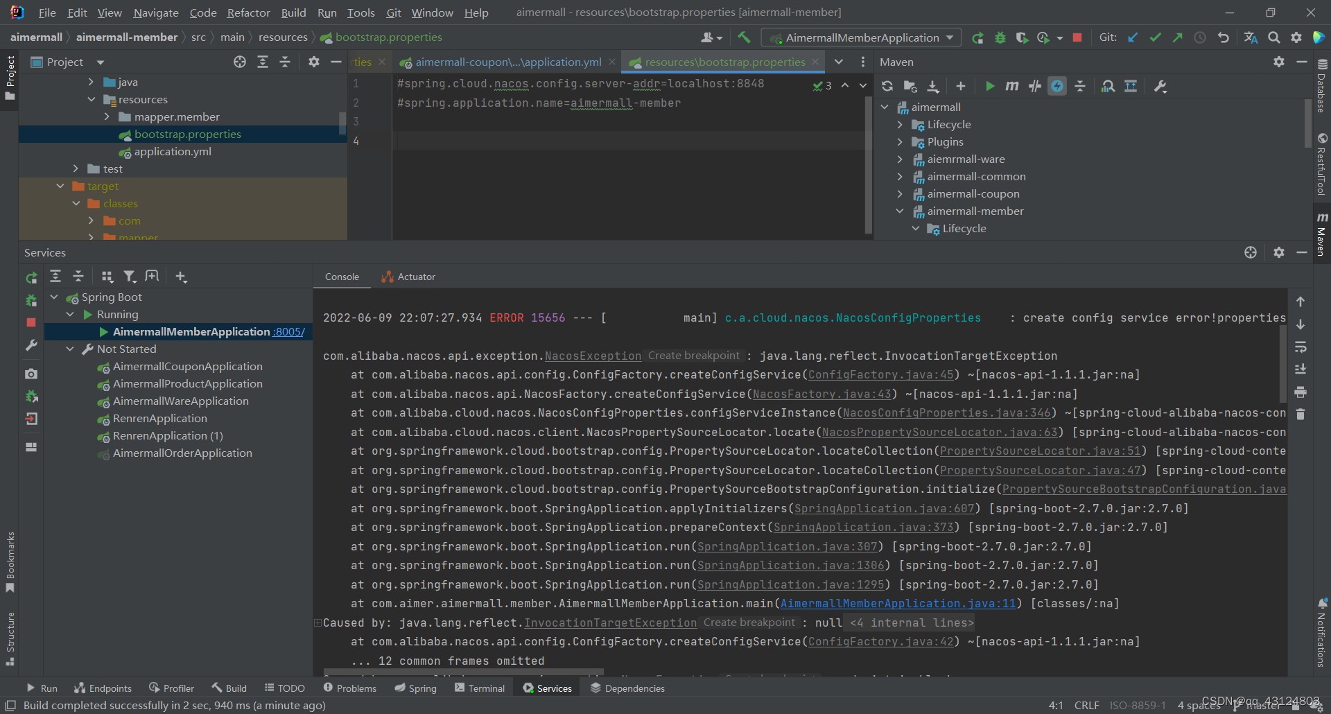 springcloud配置nacos启动报错_failed to send beat-CSDN博客