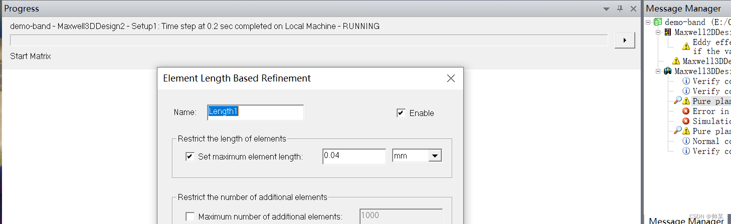 Maerror 建模运动部仿真出现错误 Error In Mesh Mapping On Band Please Check The Potential Problem In Band