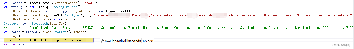 记FreeSql查询缓慢的一种情况_freesql 主库 objectpool.get() timeout 10 seconds-CSDN博客