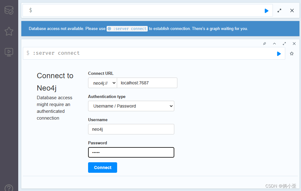 Neo4j报错（1）：Database access not available. 在网页中显示数据库没有建立连接_database access not available. please ...