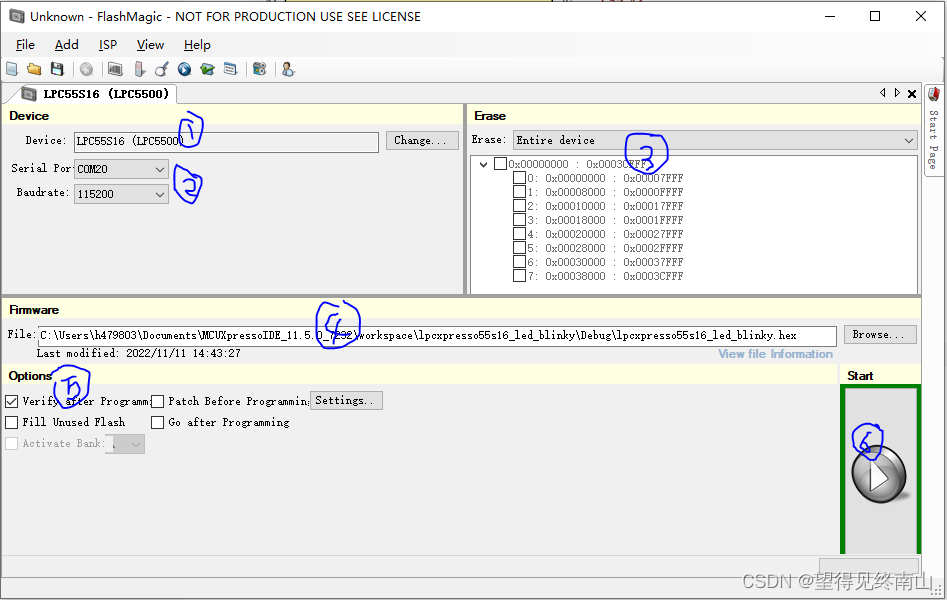 LPC55S16 ISP模式 下载程序-flash magic 软件_lpc5516 串口下载-CSDN博客