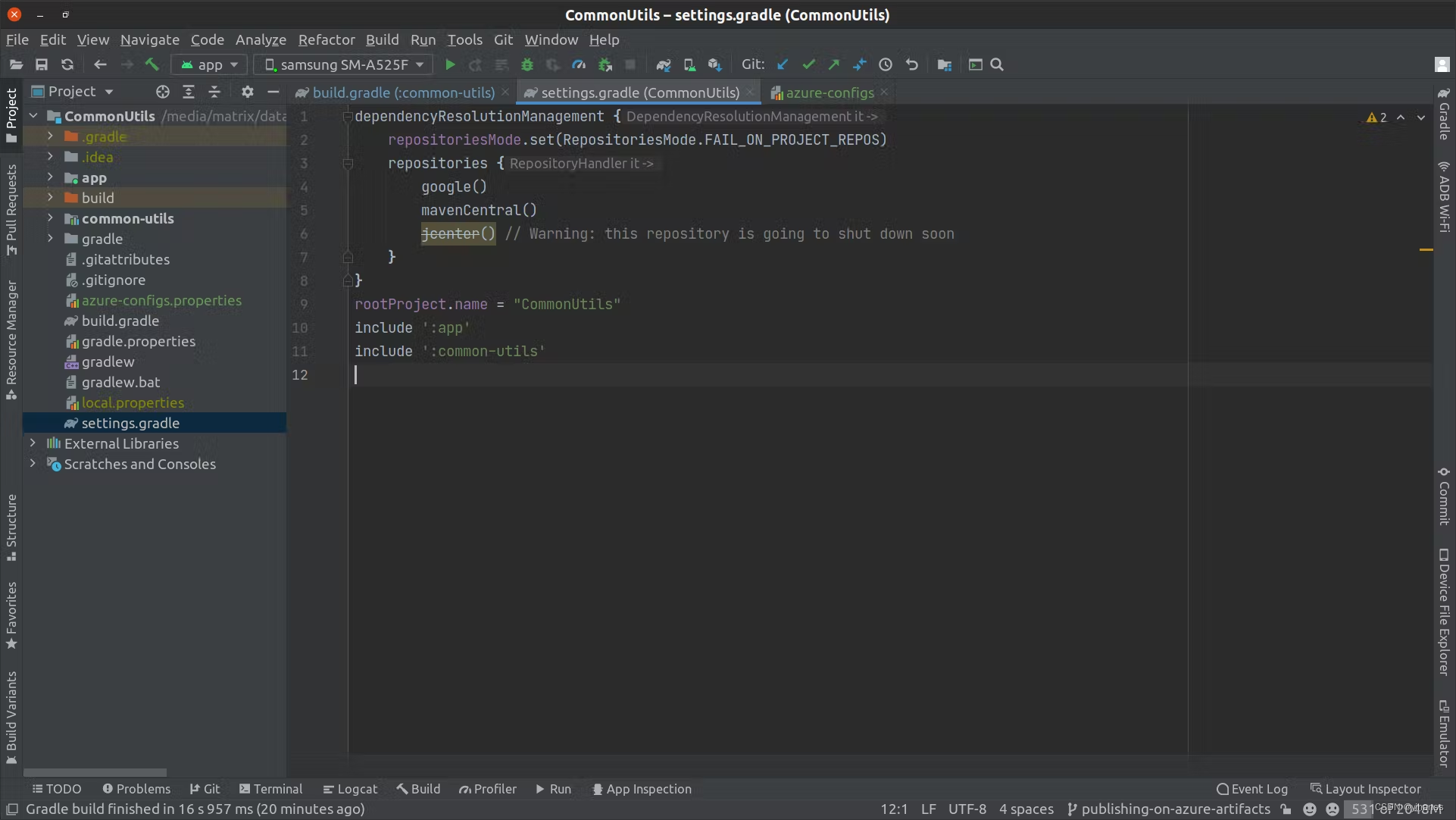 使用 Mavin Publish Gradle 插件将 Android 库发布到 Azure Artifacts_could not get unknown property 'release ...