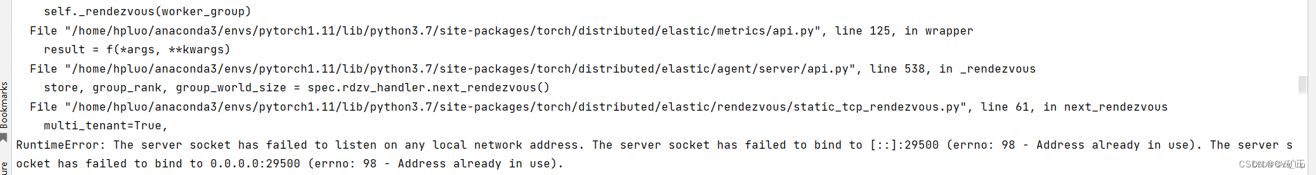 Pytorch中ddp :the Server Socket Has Failed To Bind To 29500 Errno 98 Address Already In 0135