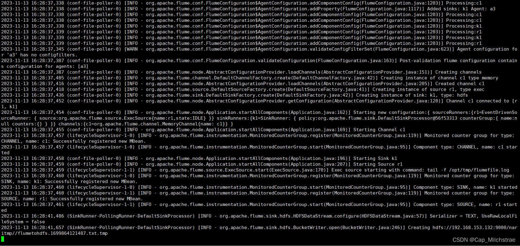 Flume启动报错，[ERROR - org.apache.flume.sink.hdfs.HDFSEventSink.process(HDFSEventSink.java:459 ...